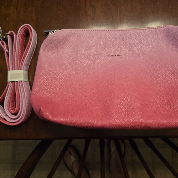 Pixie Mood | Bags | Pixie Mood Varigated Pink Vegan Leather Zip Top Bag With Strap 1x8 Nwot ...